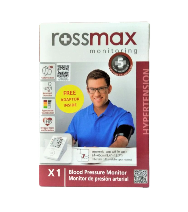 ROSSMAX BLOOD PRESSURE MONITOR X1 FREE ADAPTOR - OURCARE